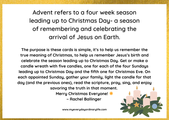 Advent Scripture Cards - My Everyday Ordinary Life